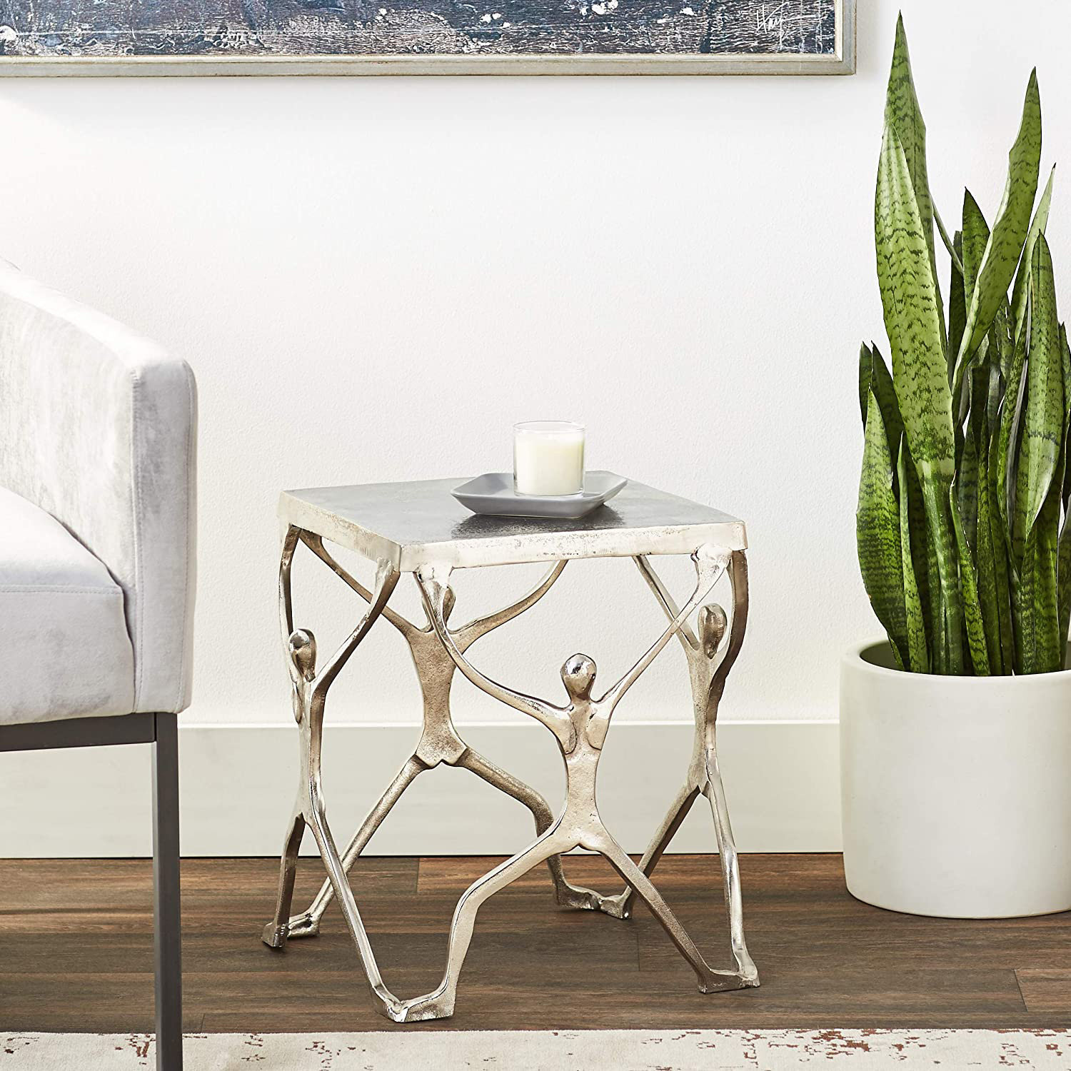 HomeRoots 18" x 18" x 18" Buffed Man Figure Table - Contemporary - Side ...
