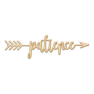 Patience Right Arrow Wood Sign Home Decor, 12" wide x 3" tall ...