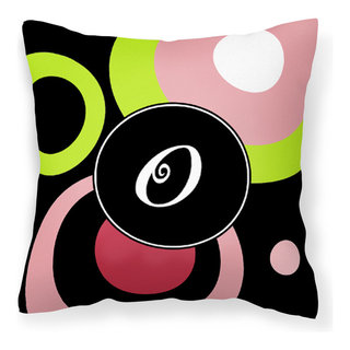 Letter O Monogram, Retro In Black Fabric Decorative Pillow ...
