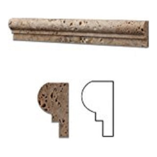 Walnut Travertine Honed OG-1 Chair Rail Molding Trim - Traditional ...