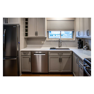 Two-Tone Neutral Kitchen with Quartz Countertop and Soho Picket ...