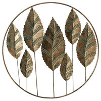 Botanical Leaf Roundel, 31.5" - Contemporary - Wall Sculptures - by ...