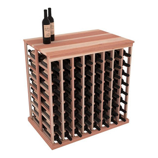 Double Deep Tasting Table, Redwood With Solid Top - Contemporary - Wine ...