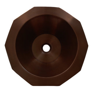 Decagon Shaped Above Mount Copper Bathroom Basin, Smooth Texture ...