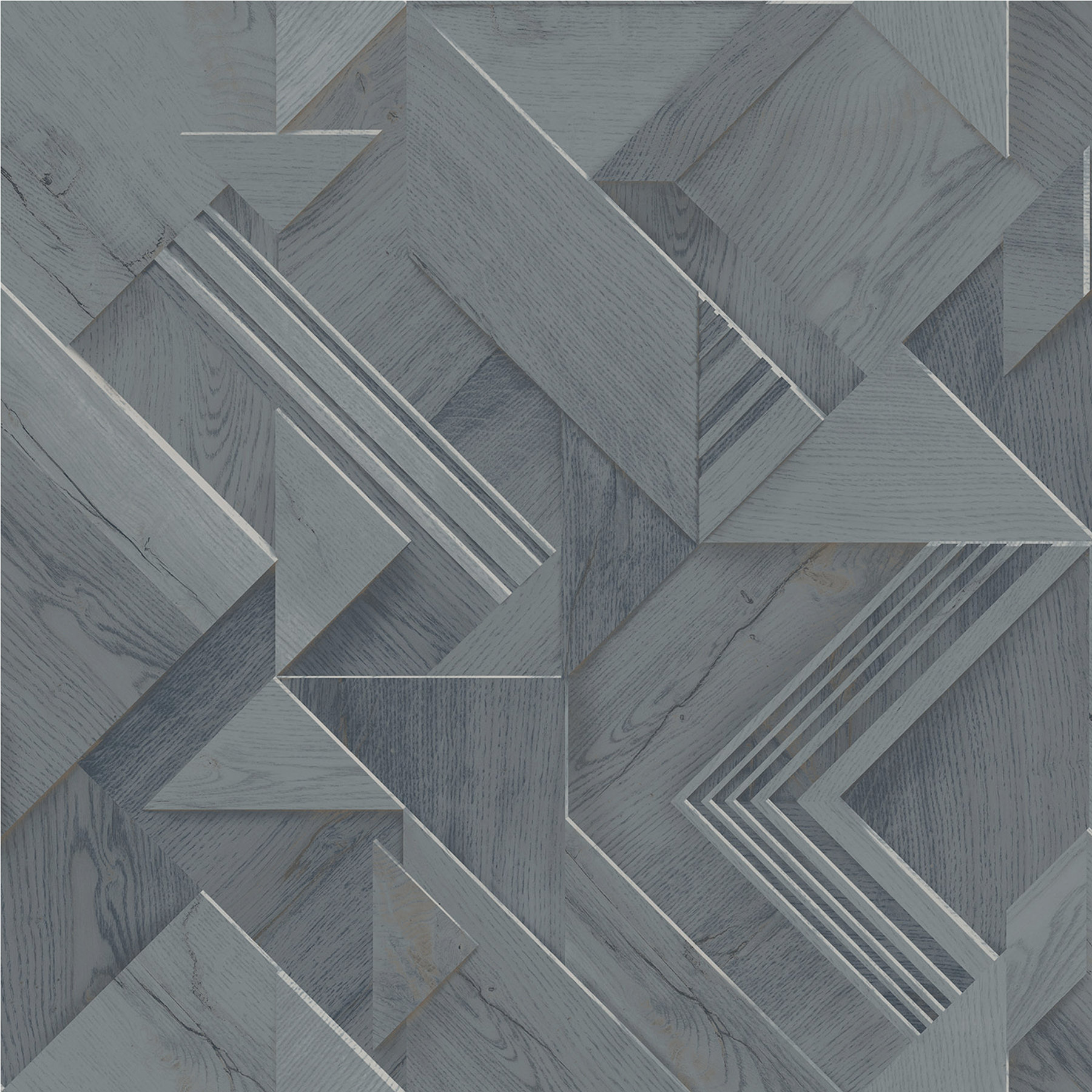 Cassian Denim Wood Geometric Wallpaper, Bolt - Contemporary - Wallpaper ...