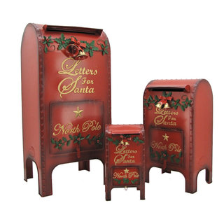 "Letters to Santa" Christmas Mailboxes, Set of 3 - Traditional ...