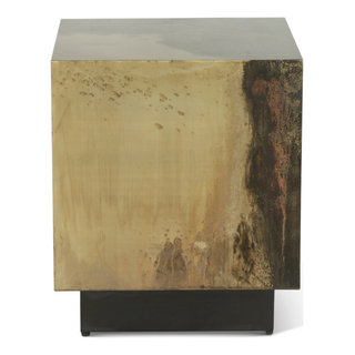 St. George Square Side Table in Oxidized Copper - Contemporary - Side ...