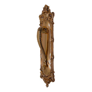 Oriental Push Plate With Queen Anne Handle - Victorian - Door Levers ...