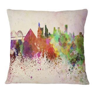 Memphis Skyline Cityscape Throw Pillow, 16"x16 - Contemporary ...