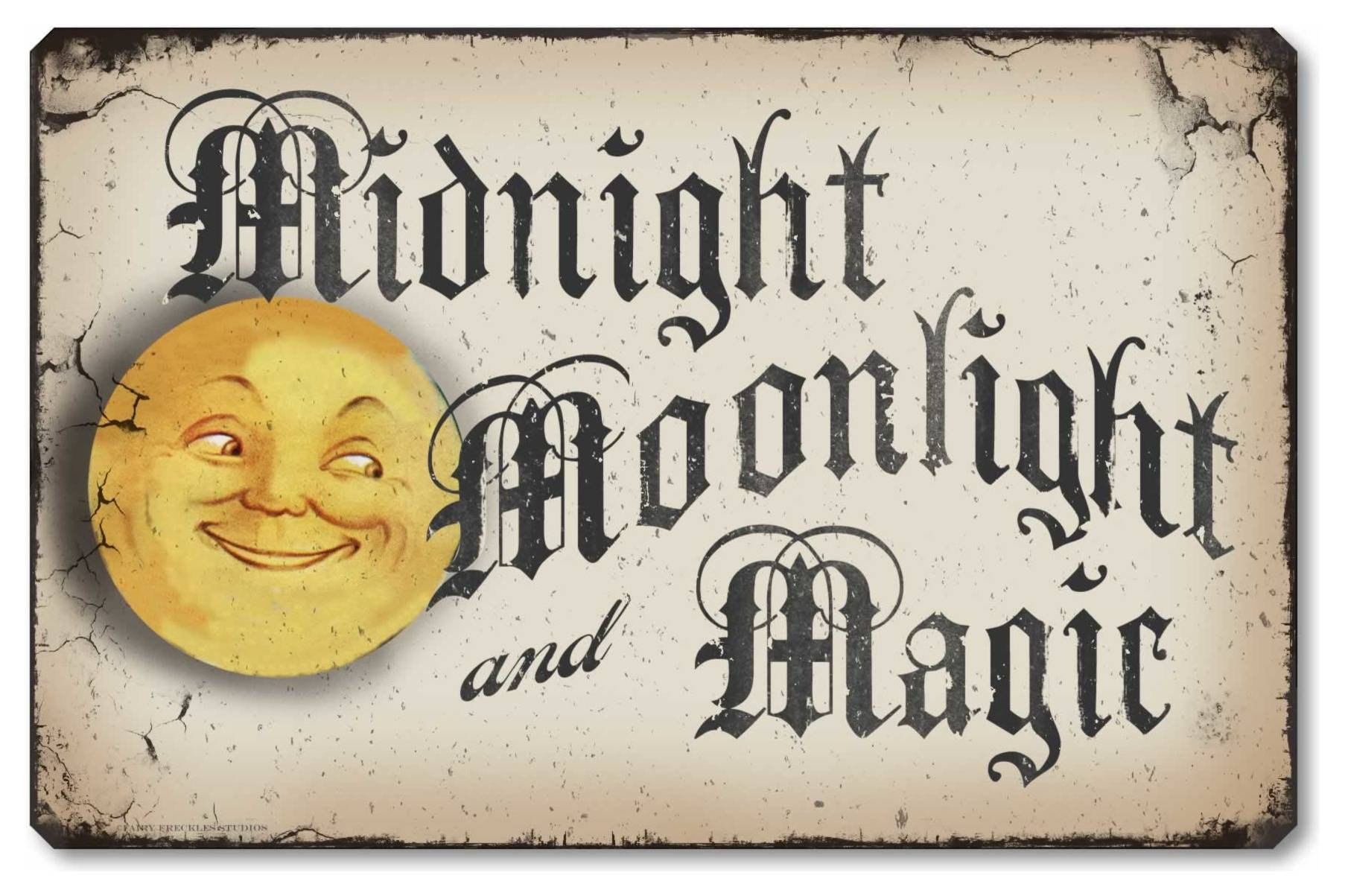 Vintage-Style Halloween Moonlight Sign - Contemporary - Wall Accents ...