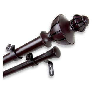 Jacob 1" Double Curtain Rod, 120-170" - Traditional - Curtain Rods - by ...
