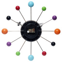 Orb Spoke 15" Mid-Century Modern Wall Clock - Multicolor - Midcentury ...
