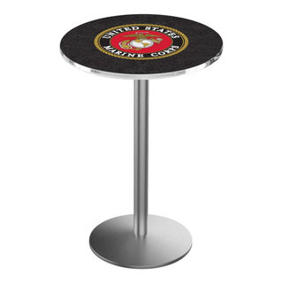 Holland L214 United States Marine Corps 42x28" Pub Table - Stainless ...