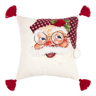 Rizzy Home Santa 20" x 20" Poly Filled Pillow with Cotton Duck Cover ...