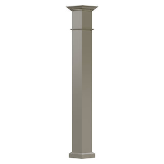6" x 8' Endura-Aluminum Wellington Style Column, Square Shaft, Textured ...