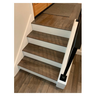 Metal railing and modified stairs - Modern - Staircase - Portland - by ...