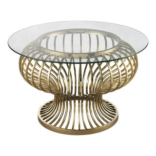Undulating Gold Rod Coffee Table - Contemporary - Coffee Tables - by ...