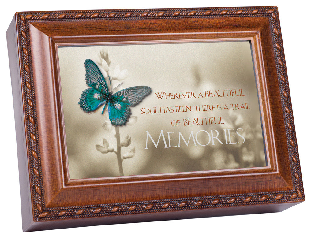 8' Brown "A Trail of Beautiful Memories " Keepsake Music Box ...
