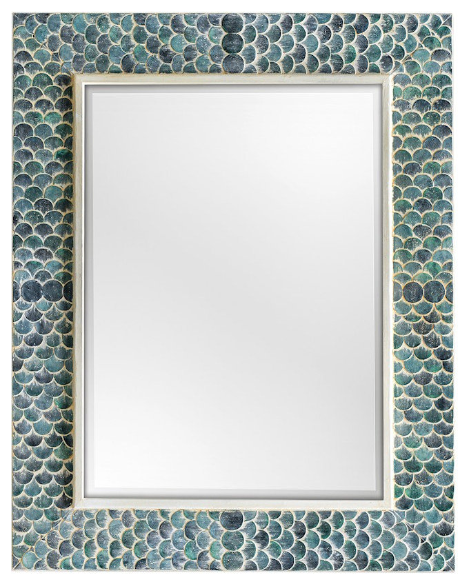 Uttermost Makaria Coastal Blue Mirror, 8157 - Beach Style - Wall ...