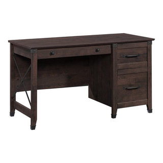 Sauder Carson Forge Engineered Wood Computer Desk in Washington Cherry ...