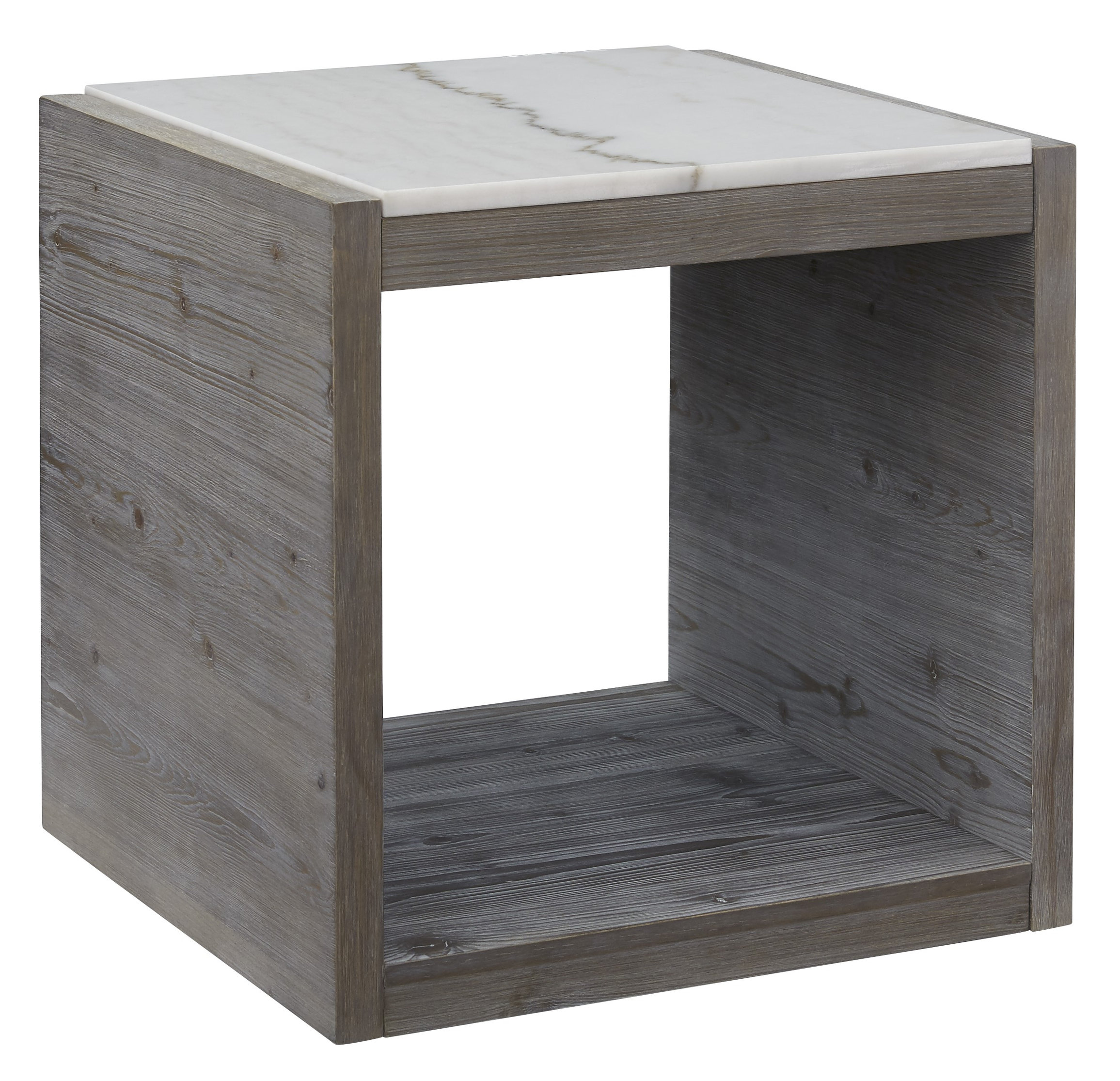 Moonbeam Marble Top End Table in Moonlit Gray - Transitional - Side ...