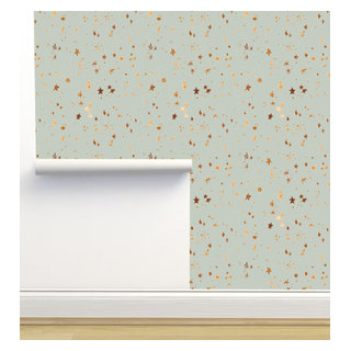 Star Splendor Mint Wallpaper, Sample 12"x8" - Contemporary - Wallpaper ...