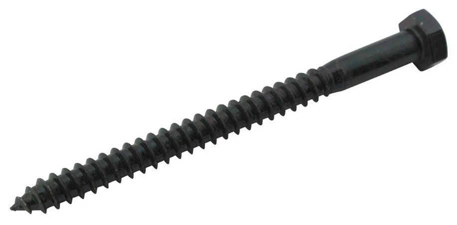 Steel 5/16 X 4" Lag Bolts Screw 50 Pack Black Zinc Plated, Hex Head Leg ...