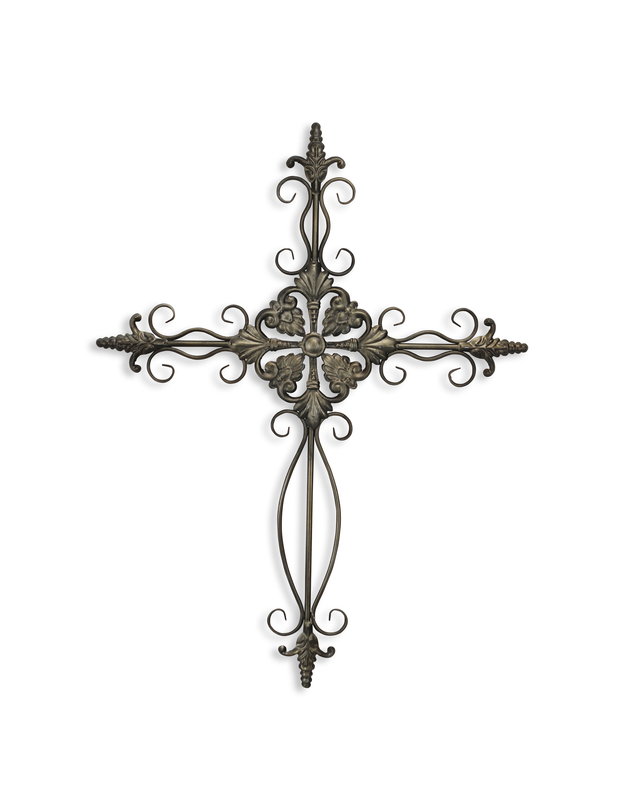 Rustic Metal Wall Cross - Dalina Gray - Mediterranean - Metal Wall Art ...