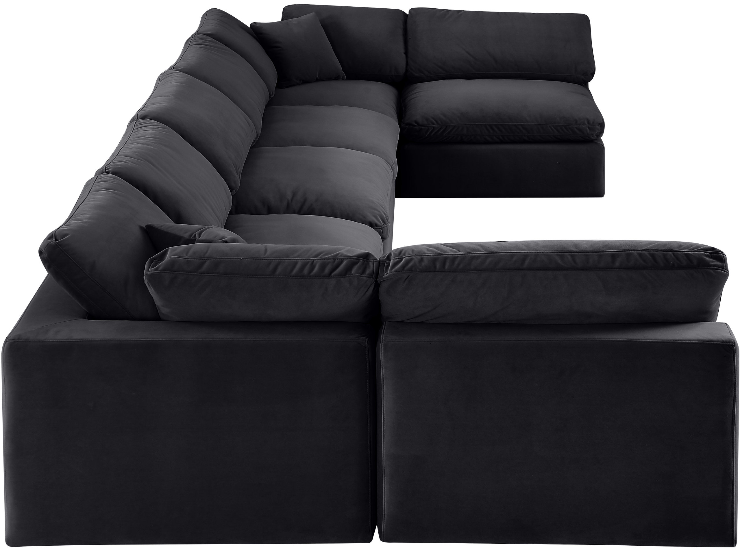 Comfy Upholstered U-Shaped Modular Sectional, 7-Piece: 5 Armless Chair ...