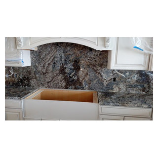Blue Flower Granite Full Height Splash Kitchen - Kitchen - Other - by ...