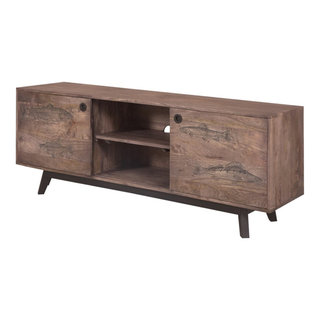 Porter Designs Fish Solid Wood TV Stand - Gray - Beach Style ...