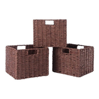 Winsome Tessa 3-Piece Foldable Woven Rope Wicker / Rattan Basket ...