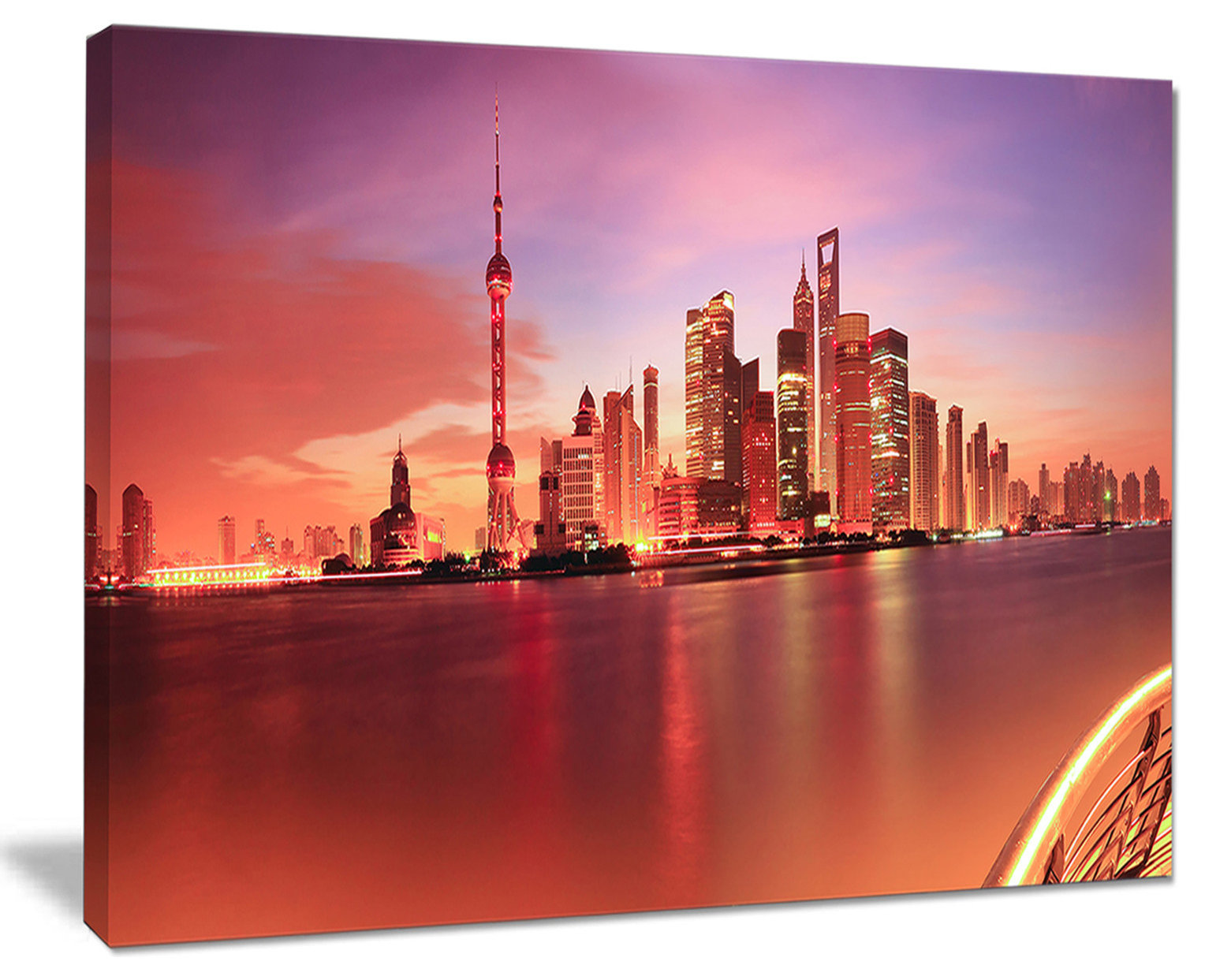 "Shanghai Skyline at Dawn" Panorama Cityscape Canvas print, 20"x12 ...