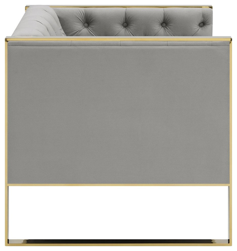 Coaster Eastbrook Modern Velvet Upholstered Tufted Back Chair Gray ...