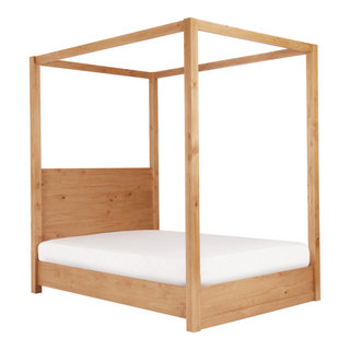 Fenmore Pine Wood Queen Bed Natural, Natural, 90Hx65Wx85D, 90hx81wx87d ...