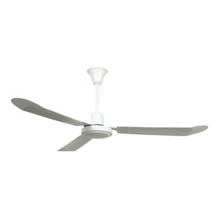 Bala Industrial Ceiling Fan With Three Blades, 56', White On White ...