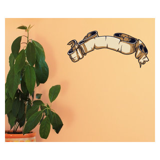 Scroll Vinyl Wall Decal ScrollUScolor005, 36 in. - Contemporary - Wall ...