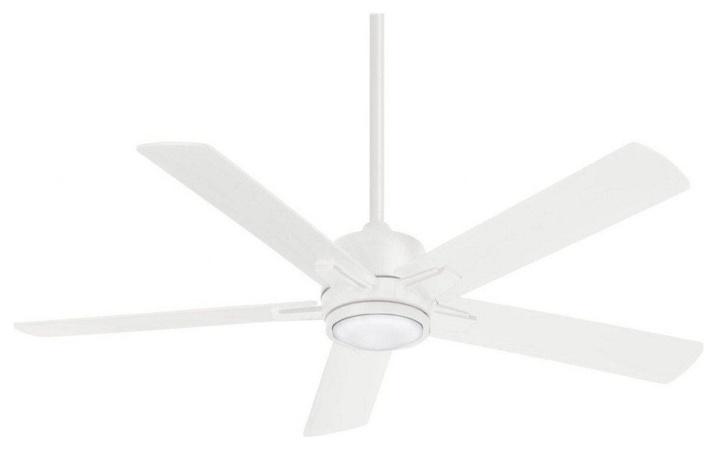 Minka Aire F619L-WHF Stout - 54 Inch 5 Blade Ceiling Fan with Light Kit ...