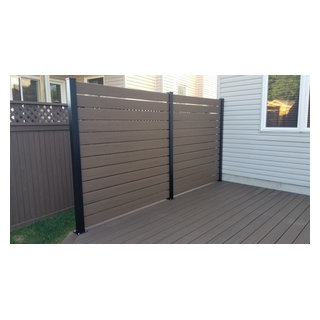 TimberTech Composite Deck - Dark Roast with Privacy Screen - Modern ...