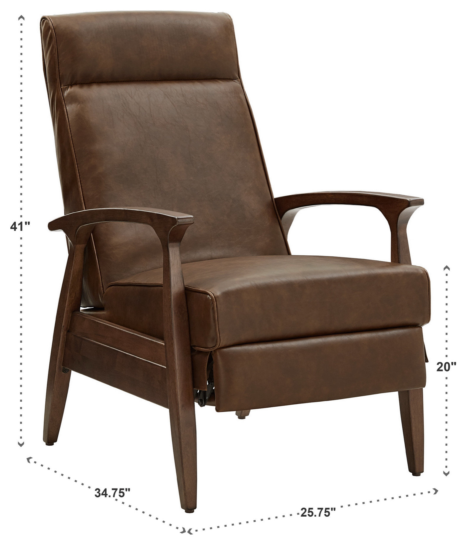 Winfryd 25.75" Wide Mid-Century Modern Recliner - Midcentury - Recliner ...