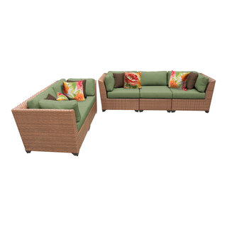 Laguna 5 Piece Outdoor Wicker Patio Furniture Set 05a - Tropical ...