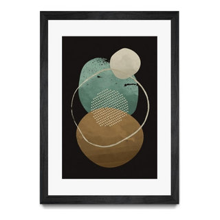 Giant Art 24x36 Abstract Geo III Matted and Framed in Multi-Color ...