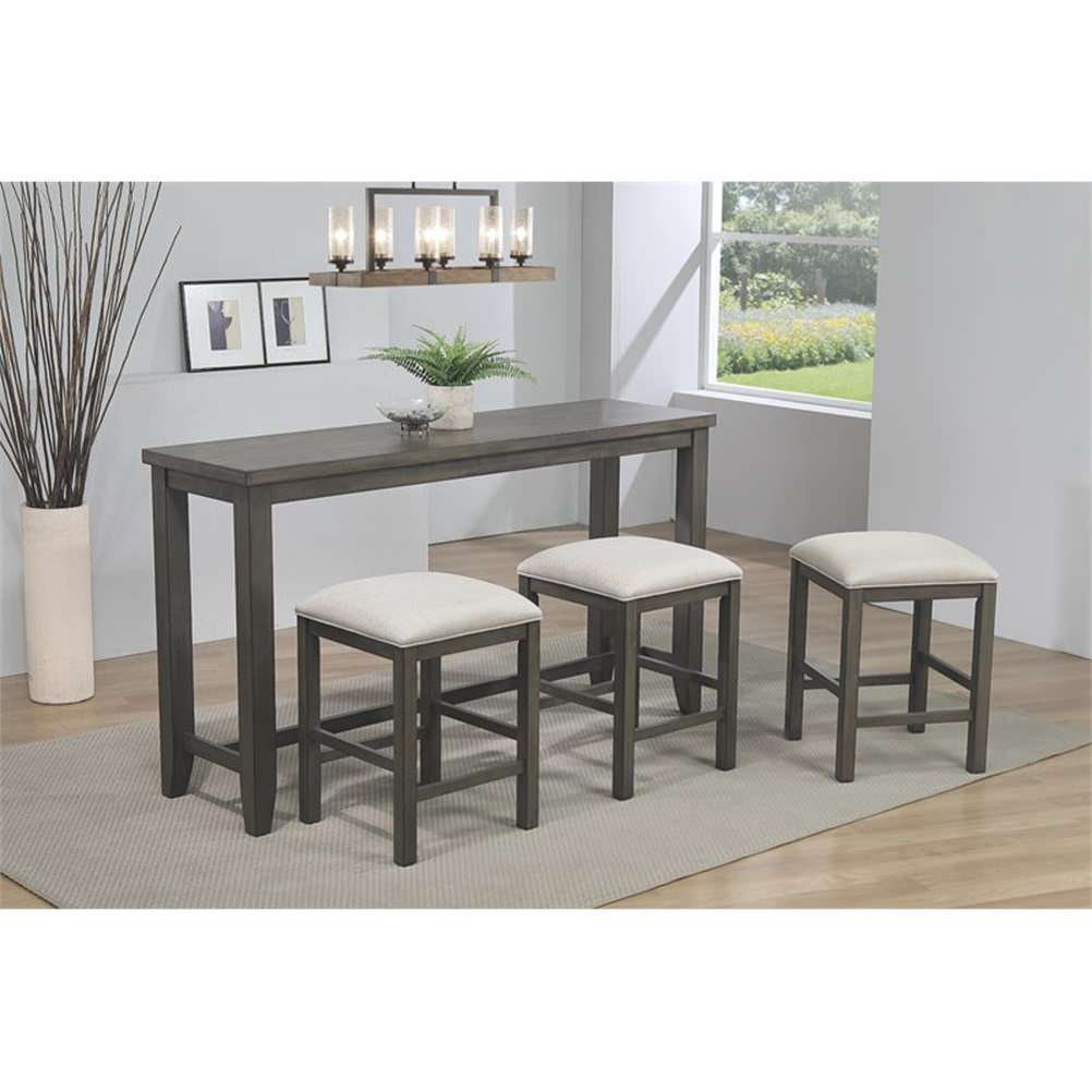 Sunset Trading Shades of Gray 65" Rectangular Wood Narrow Pub Table in ...