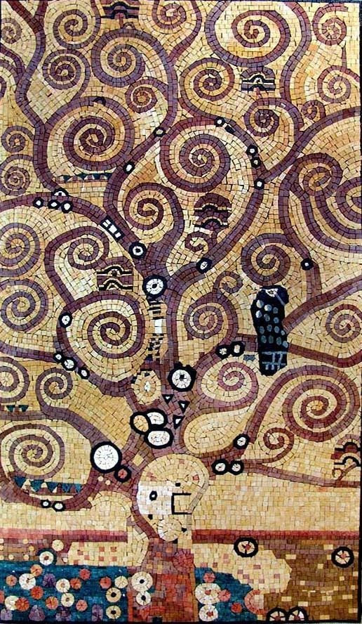 Mosaic Art Reproduction, Gustav Klimt Tree of Life", 47" x 83 ...