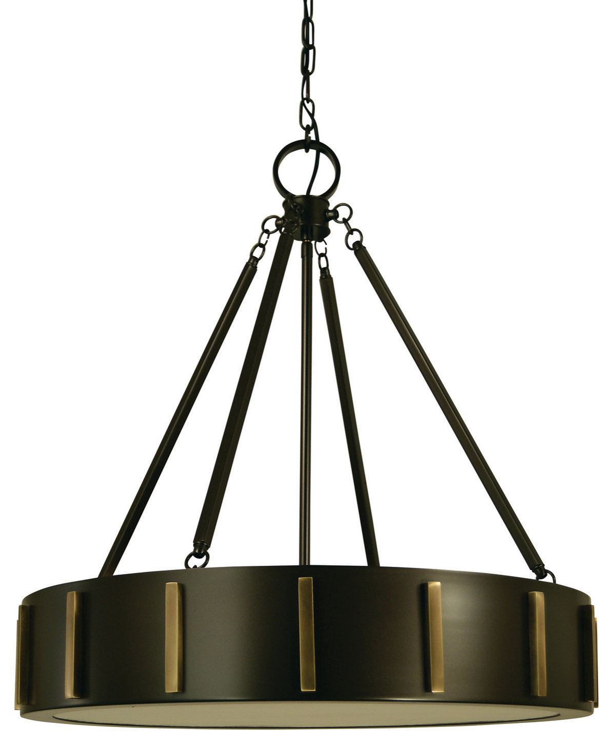 Pantheon 4-Light Pendant, Mahogany Bronze With Antique Brass ...