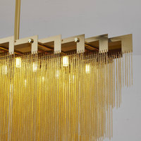 20-Light Gold Stainless Steel Chandelier With Hanging Aluminum Chains ...
