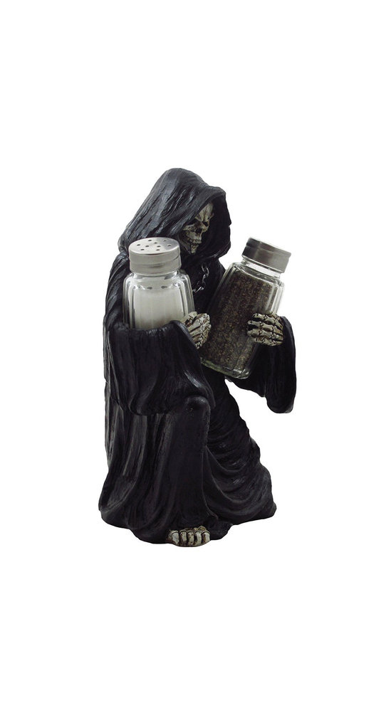 Grim Reaper Glass Salt and Pepper Shaker, 3-Piece Set - Eclectic - Salt ...