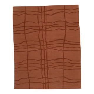 Rust Contemporary Modern Modern Flat Weave Area Rug, 6'2x7'11 ...