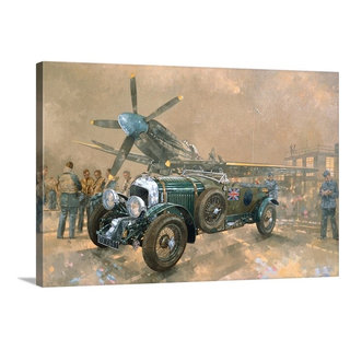 Bentley and Spitfire Wrapped Canvas Art Print, 24"x16" - Contemporary ...