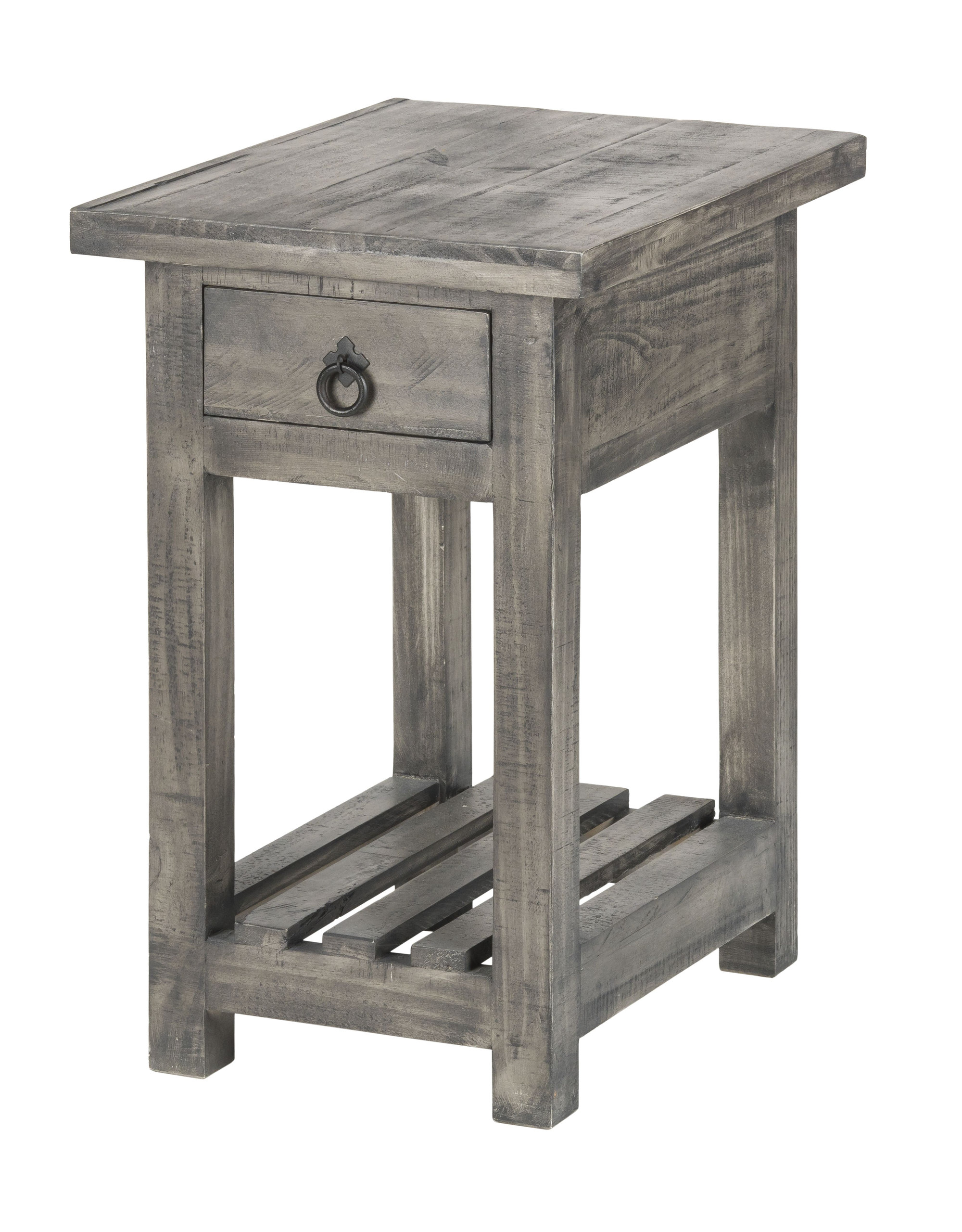 Wooden Loft End Table Charcoal Gray - Farmhouse - Side Tables And End ...